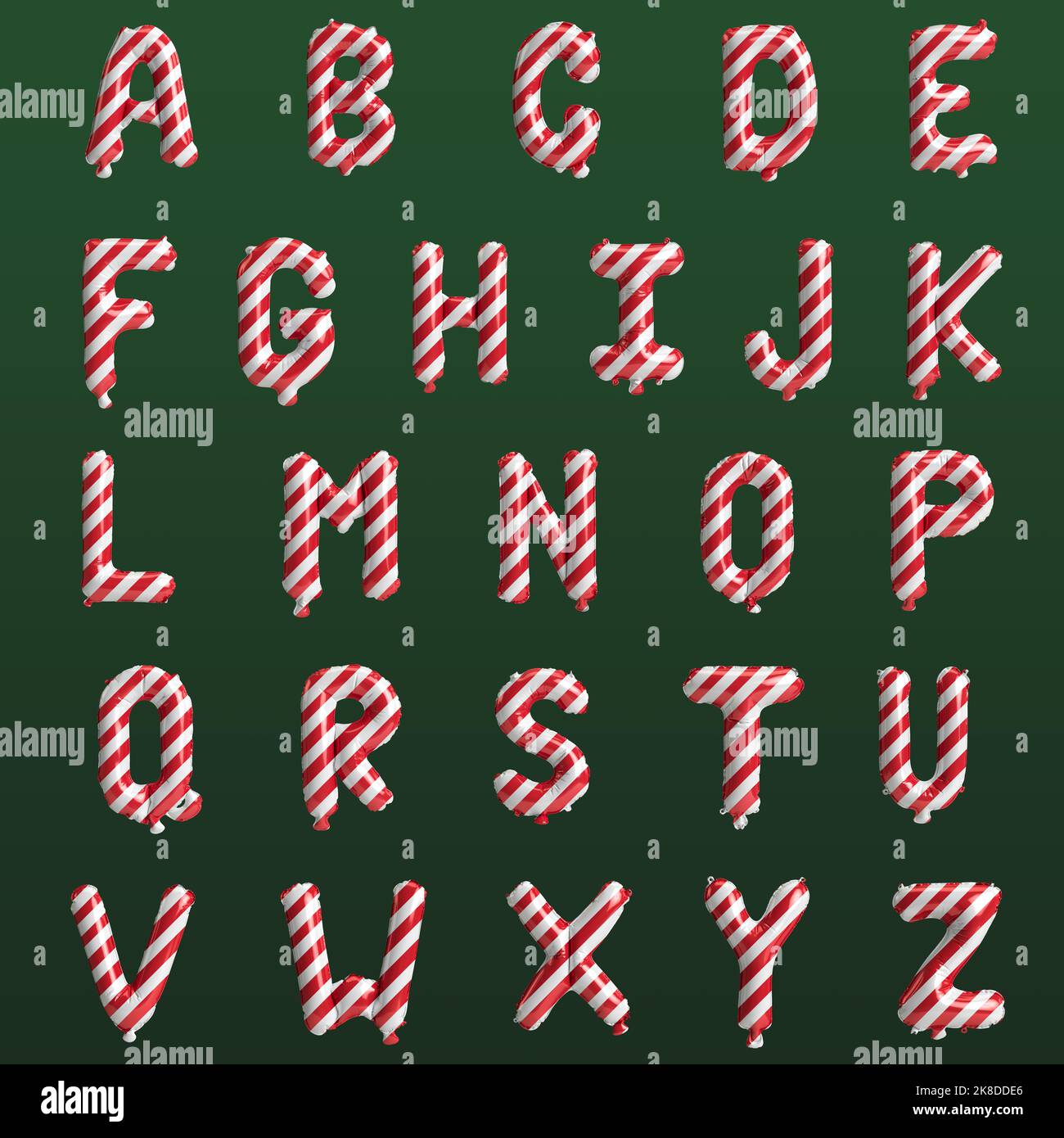 3d illustration of alphabet balloons in merry christmas style isolated ...