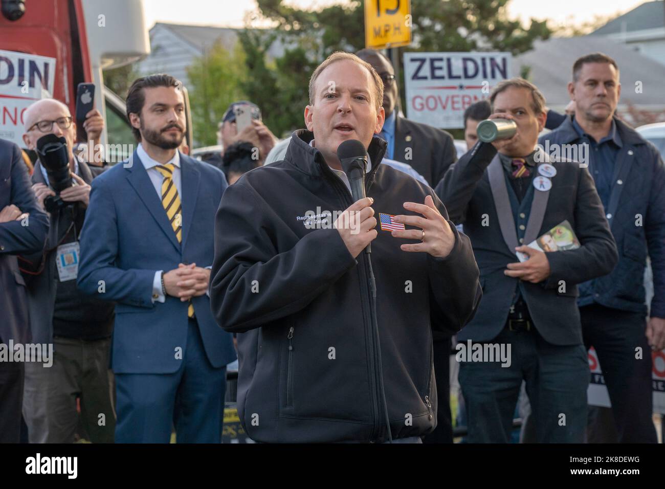 NEW YORK, NEW YORK - OCTOBER 22: Republican Candidate for Governor of New York Congressman Lee ...