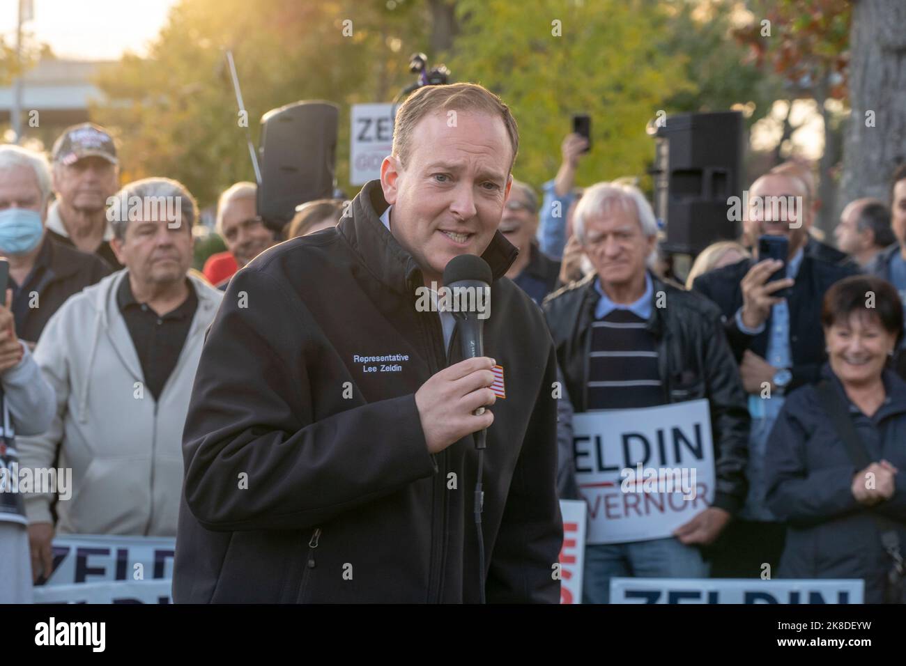 NEW YORK, NEW YORK - OCTOBER 22: Republican Candidate for Governor of New York Congressman Lee ...