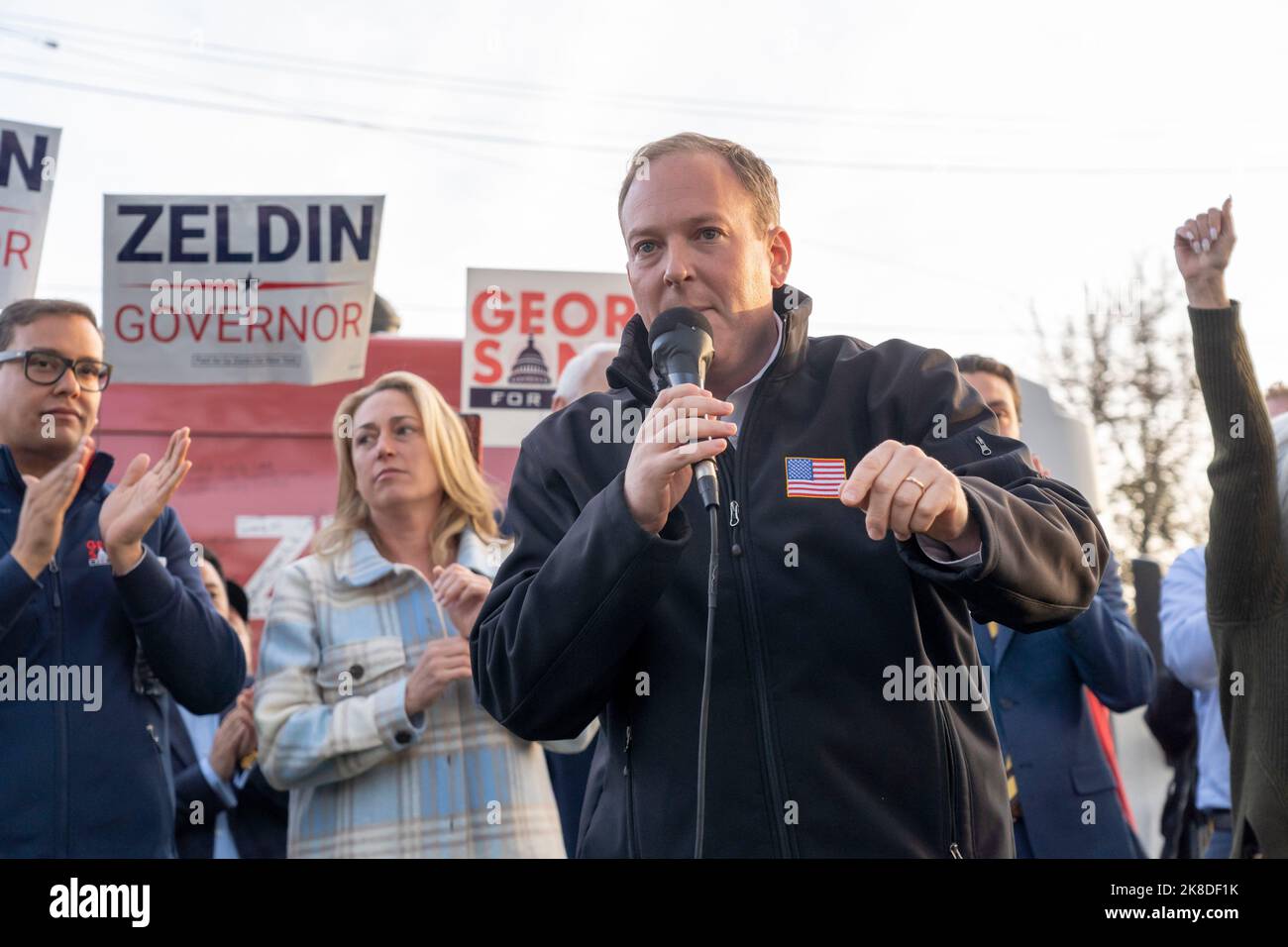 NEW YORK, NEW YORK - OCTOBER 22: Republican Candidate for Governor of New York Congressman Lee ...
