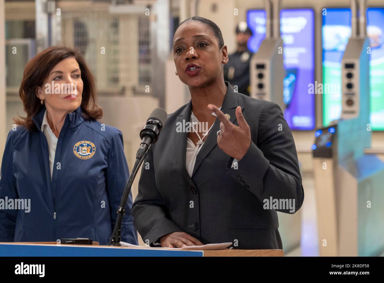 NEW YORK, NEW YORK - OCTOBER 22: New York City Police Department Commissioner Keechant L. Sewell ...