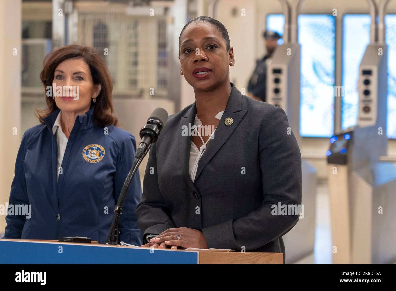 NEW YORK, NEW YORK - OCTOBER 22: New York City Police Department Commissioner Keechant L. Sewell ...