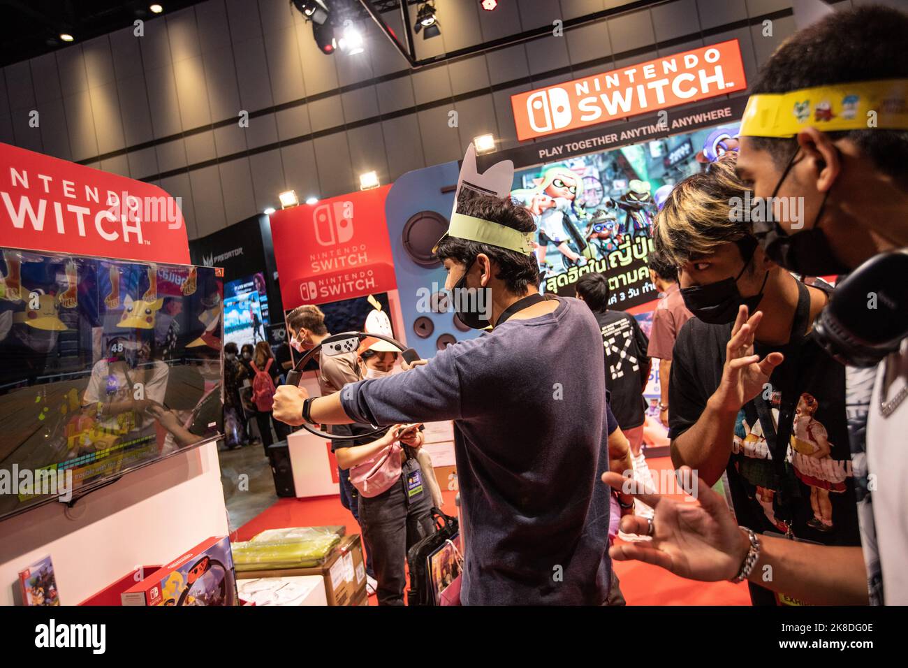 Bangkok, Thailand. 22nd Oct, 2022. A visitor plays "Nintendo Switch ...