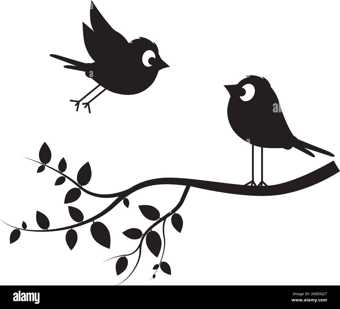 Birds On A Branch Silhouette