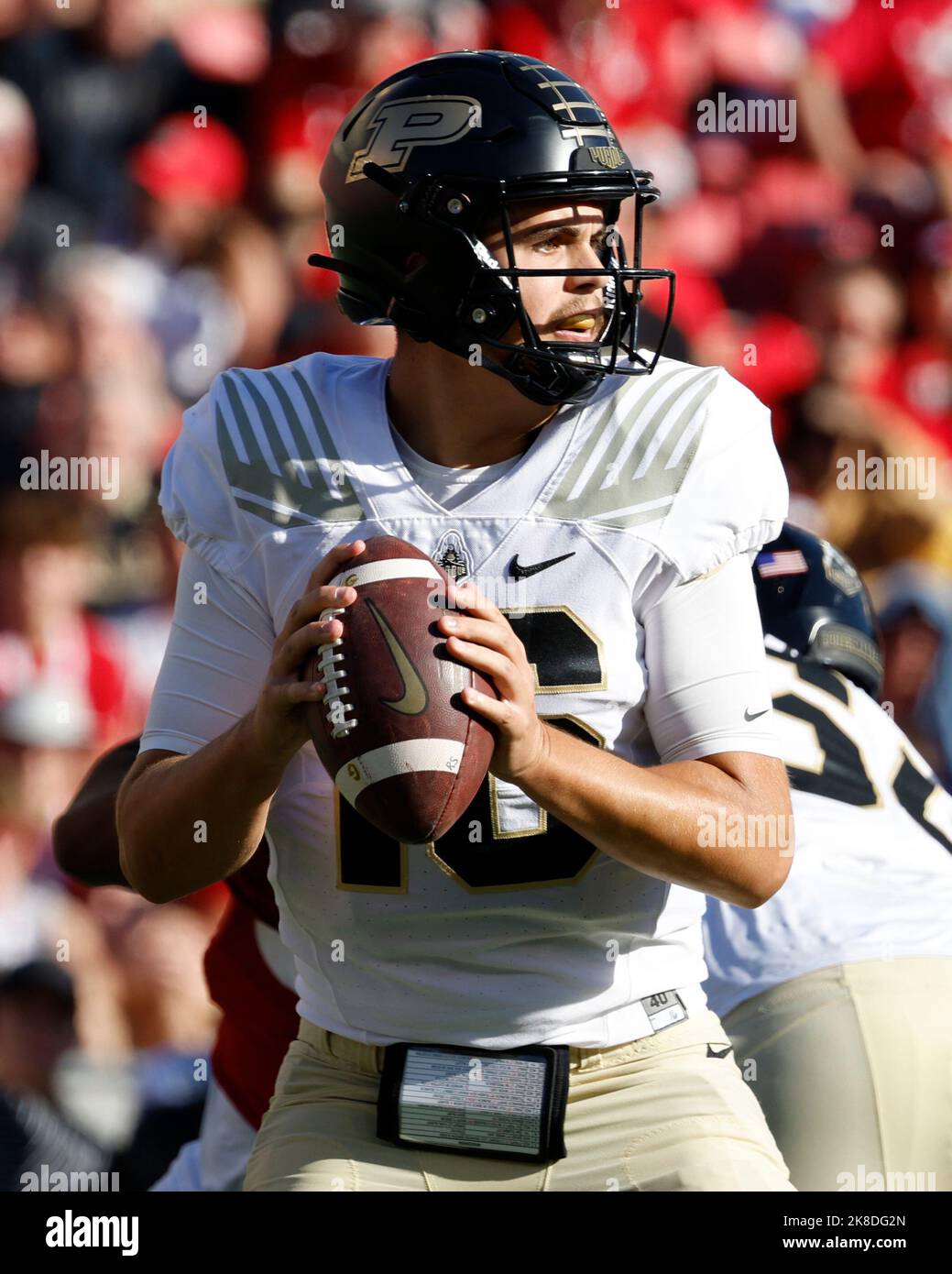 Madison, WI, USA. 22nd Oct, 2022. Purdue Boilermakers quarterback Aidan ...