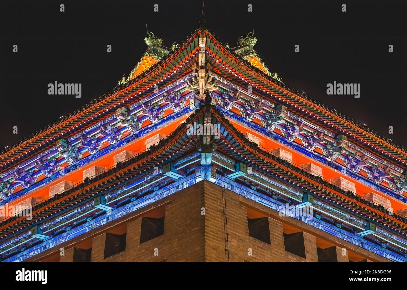 Southeast Corner Watchtower Dongbianmen Ming City Wall Ruins Park Night ...