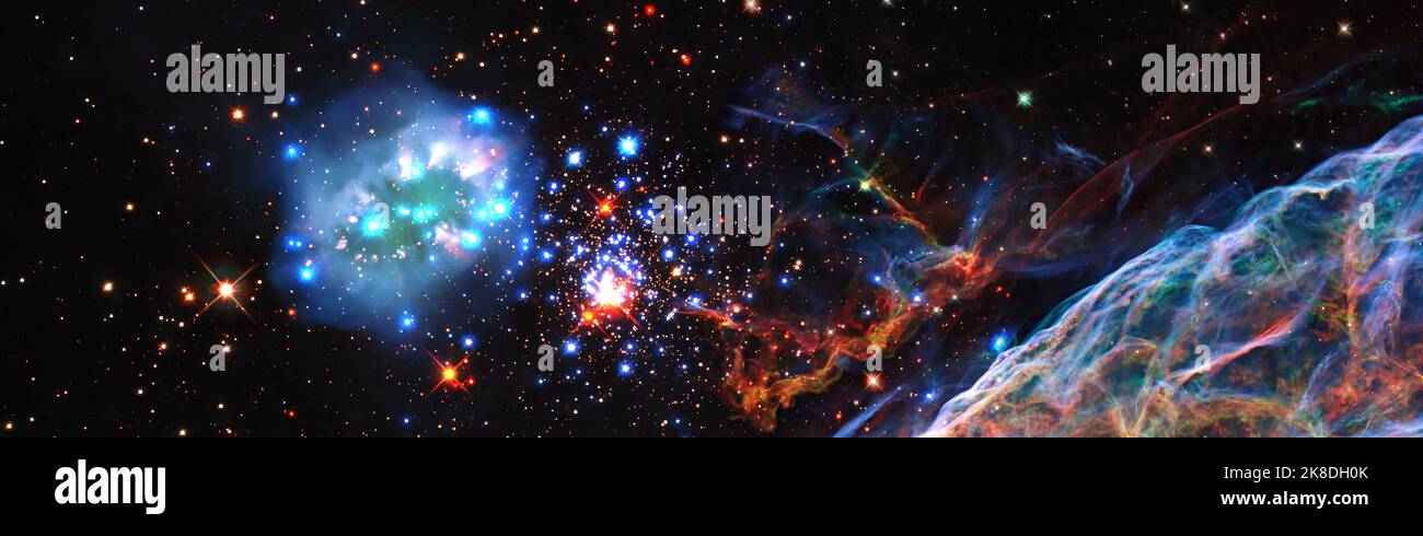 Space background with red nebula and stars. Elements of this image ...