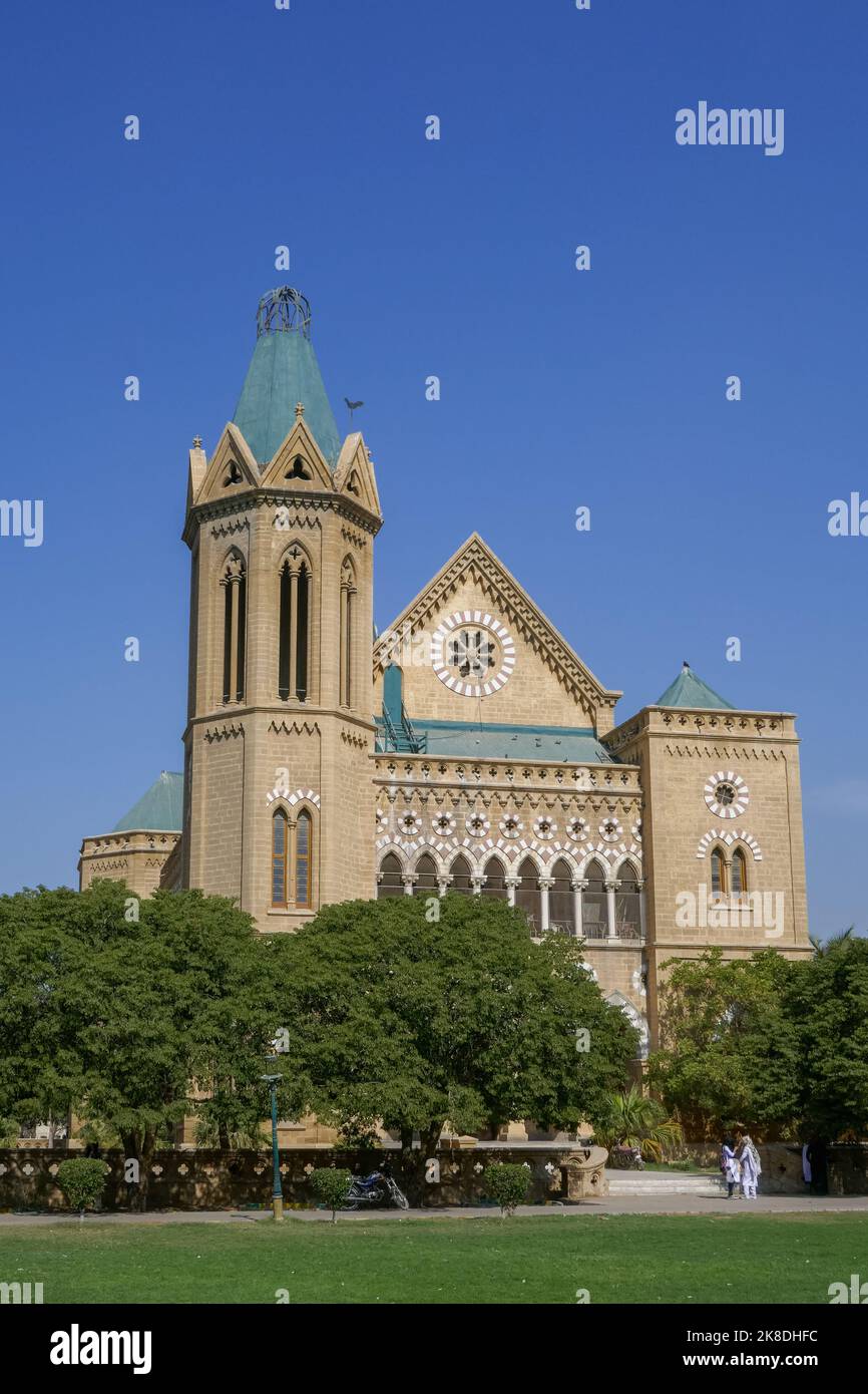 Landscape view of Frere Hall, ancient colonial era architecture ...