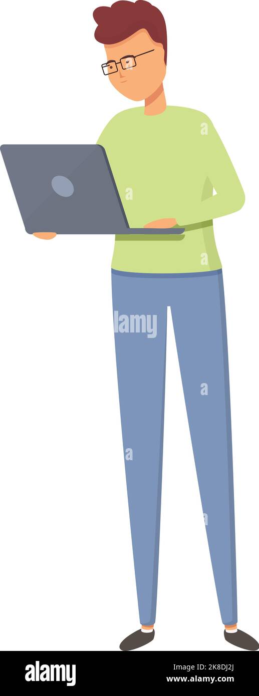 Internet laptop admin icon cartoon vector. Server engineer. Datacenter ...