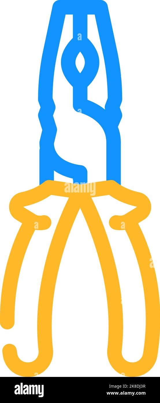 flat combination pliers color icon vector illustration Stock Vector ...