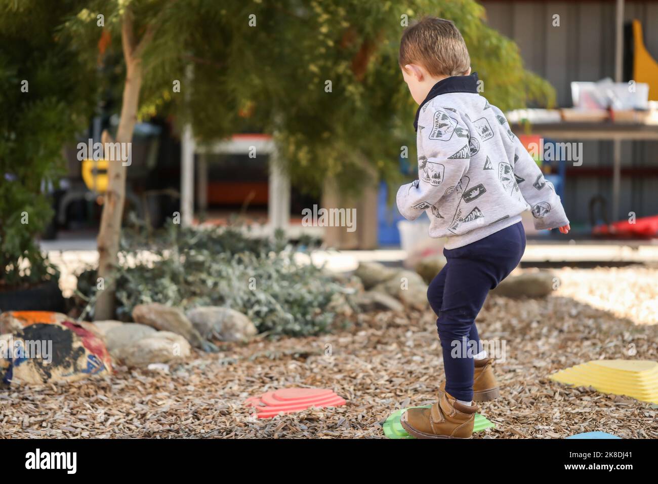Children stepping stones hi-res stock photography and images - Alamy