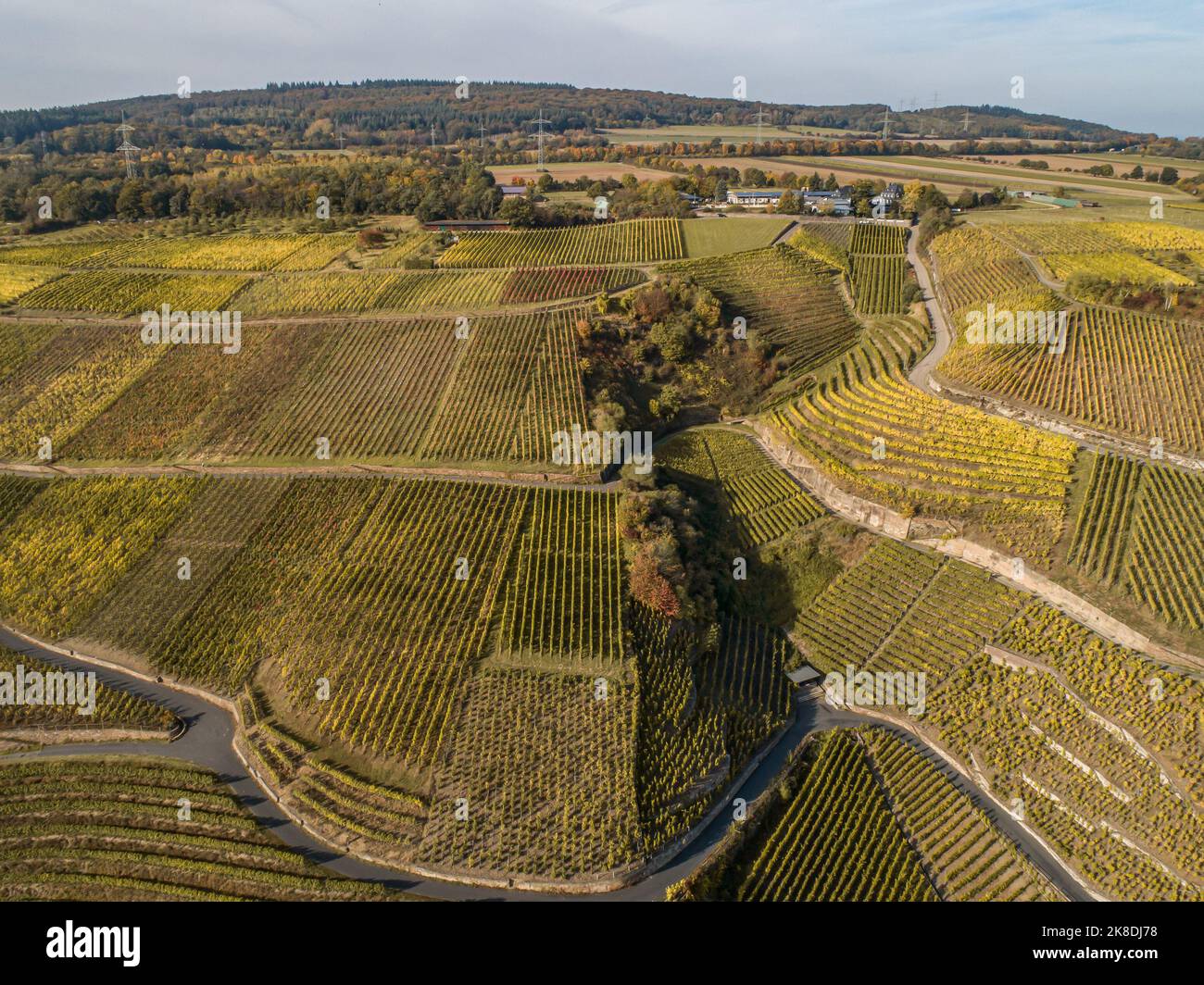 Aerial view Famous German Wine Region Moselle River Lay and Guels ...