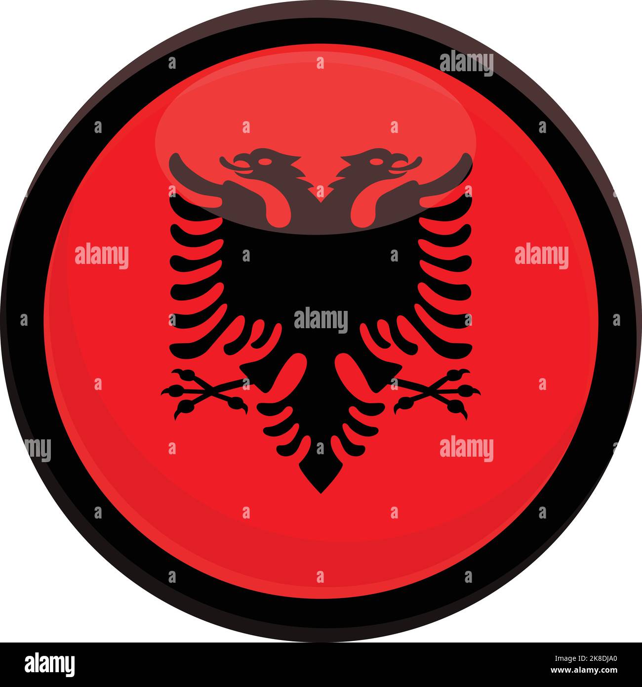 Albania emblem icon cartoon vector. Flag map. Traditional city Stock ...