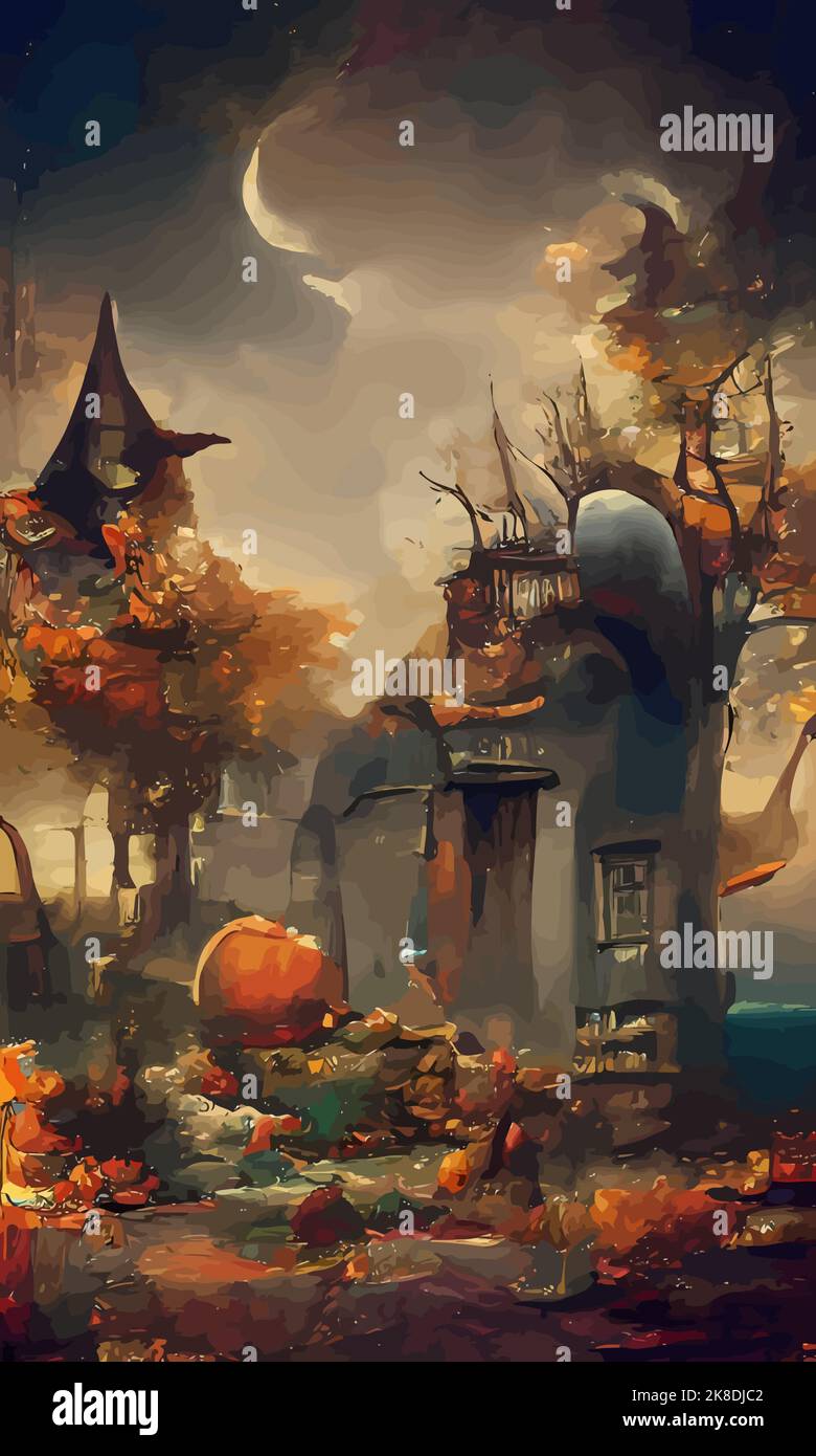 Moon under tree Stock Vector Images - Alamy