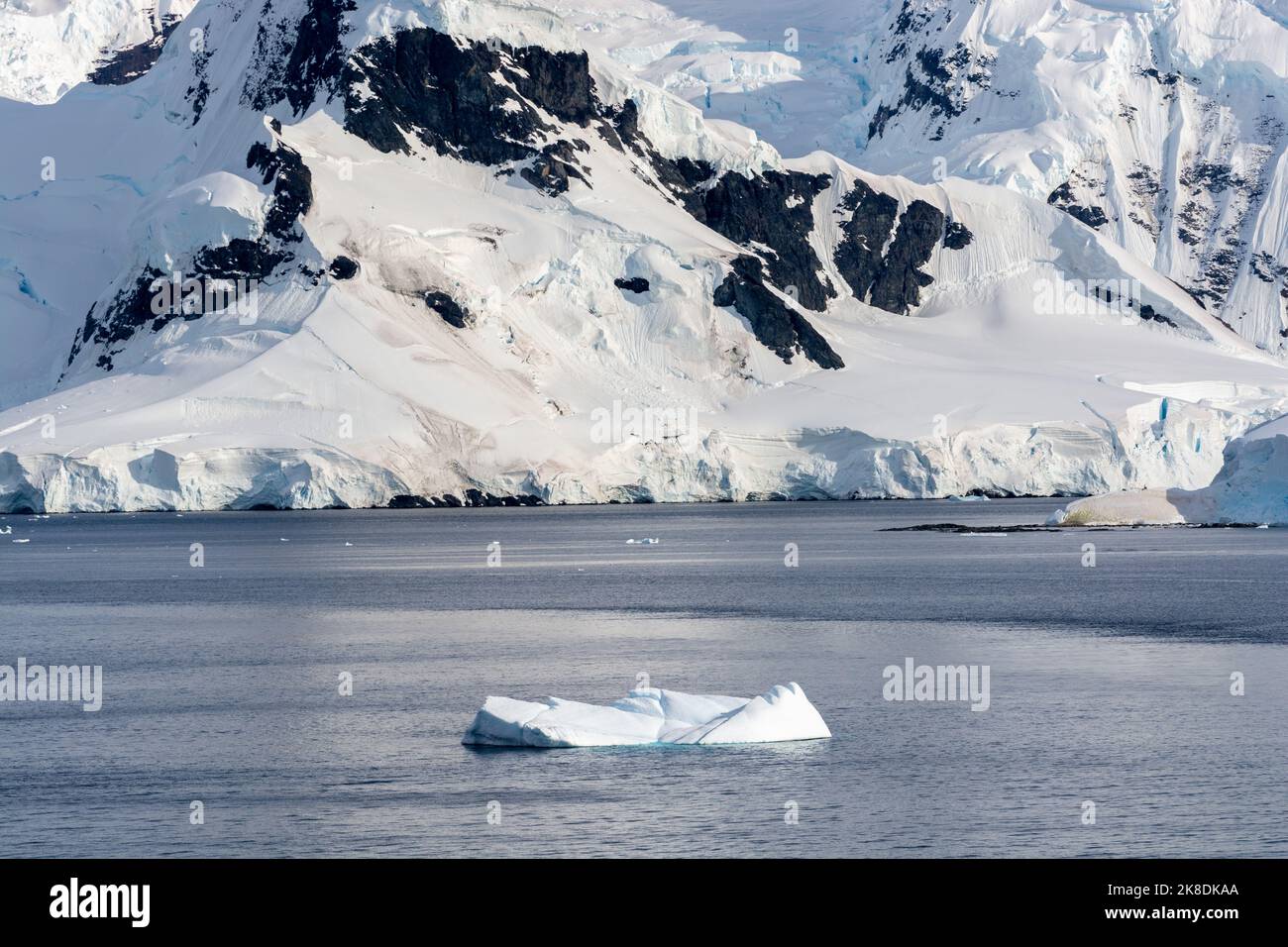 iceberg in gerlache strait near entrance to neumayer channel. with snow ...