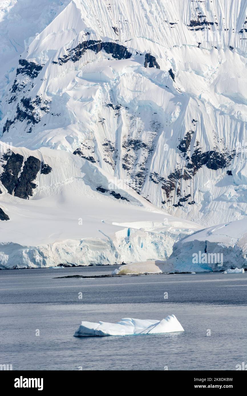 iceberg in gerlache strait near entrance to neumayer channel. with snow ...