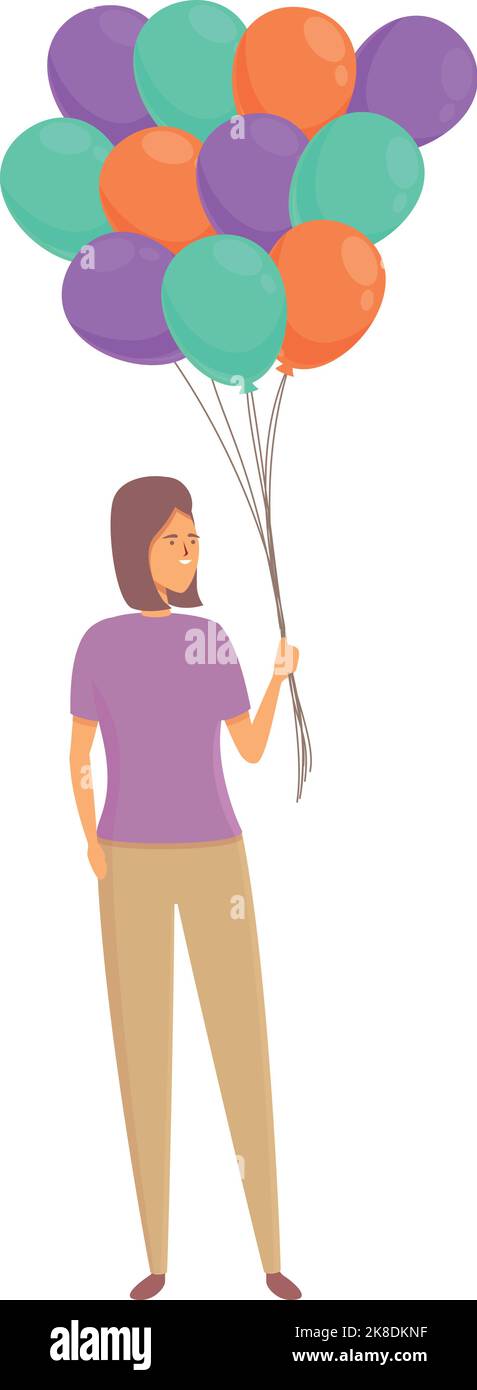 Holiday balloon seller icon cartoon vector. Happy vender. Sell shop ...