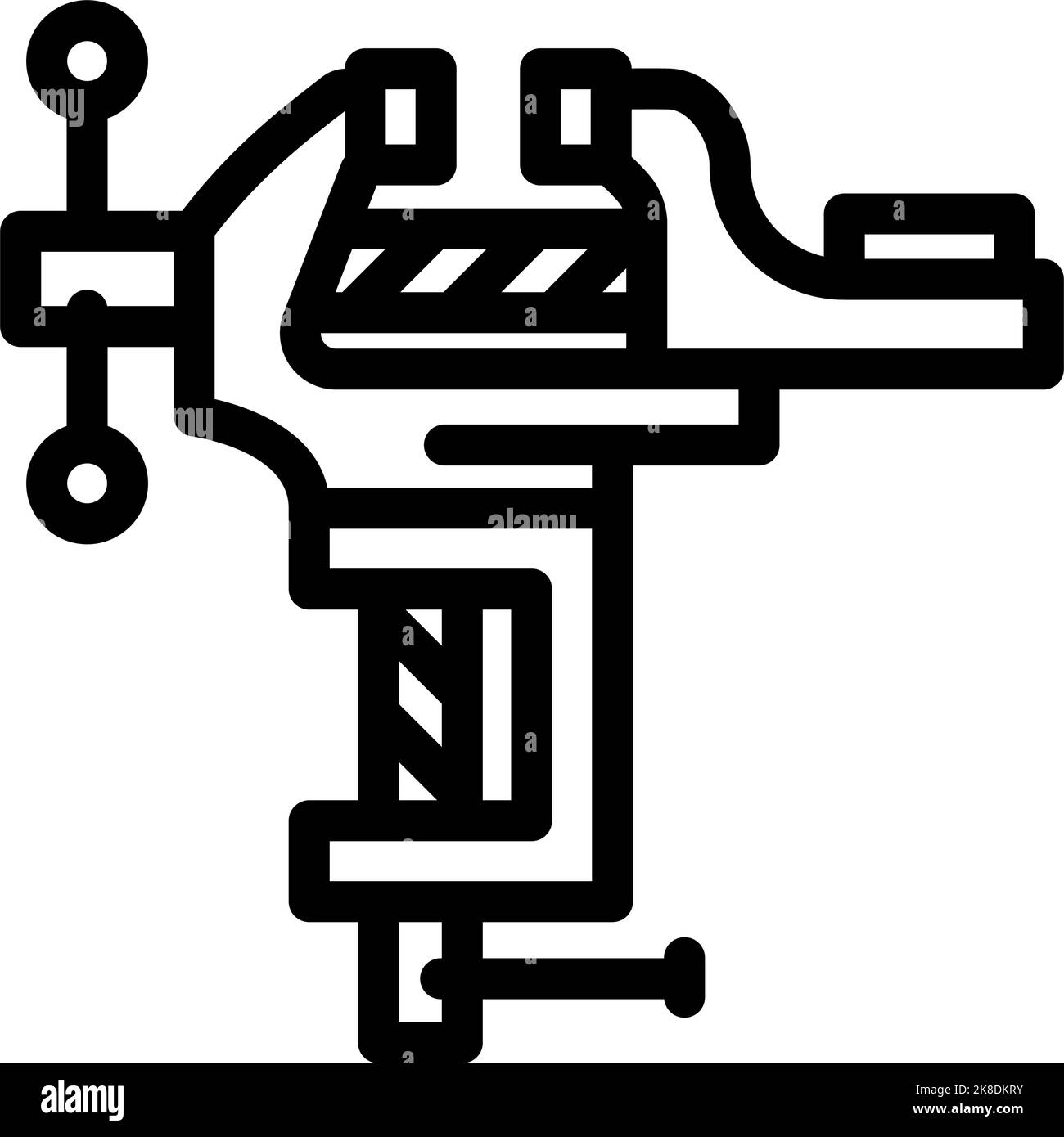 combination hand vice line icon vector illustration Stock Vector Image ...