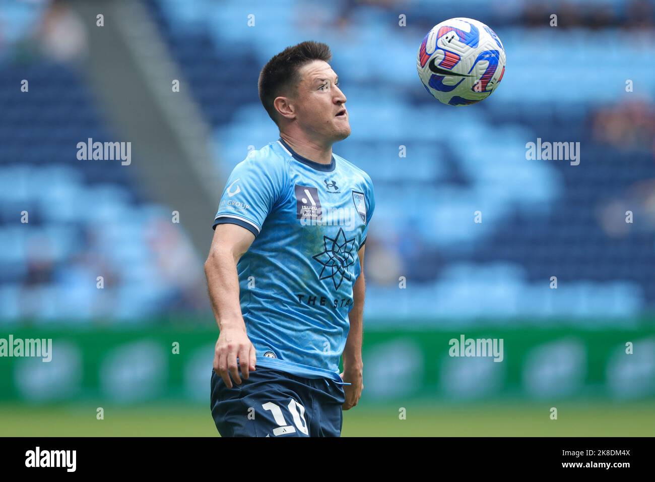Sydney, Australia. 23rd Oct, 2022. Joe Lolley of Sydney FC controls the ...