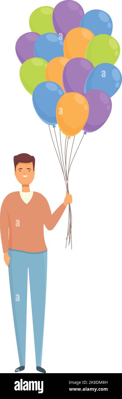 Acrobat balloon seller icon cartoon vector. Street selling. Happy man ...