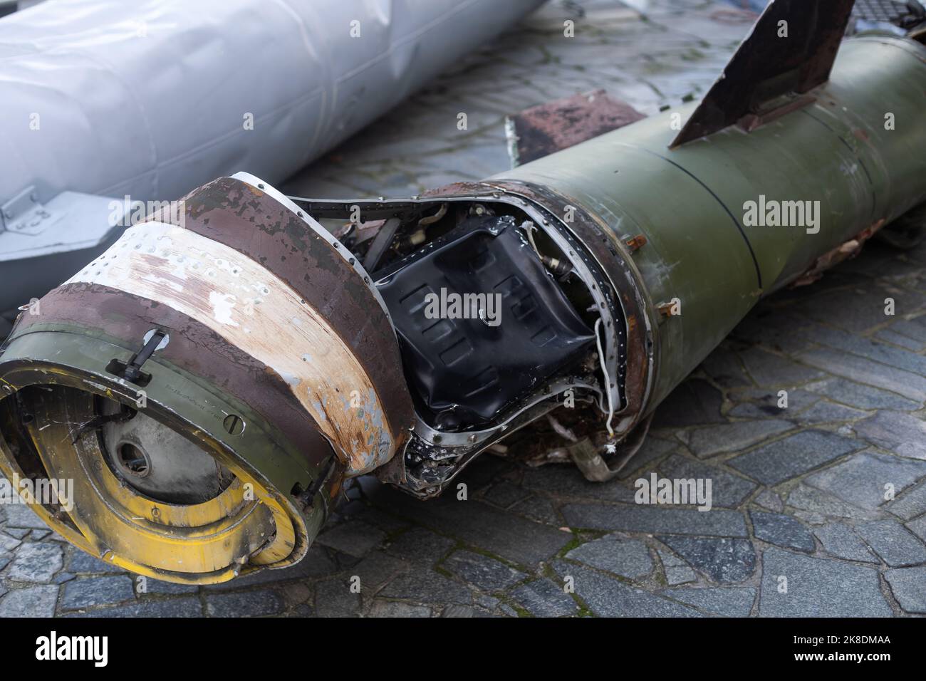 a broken Russian military missile in Kyiv Stock Photo - Alamy