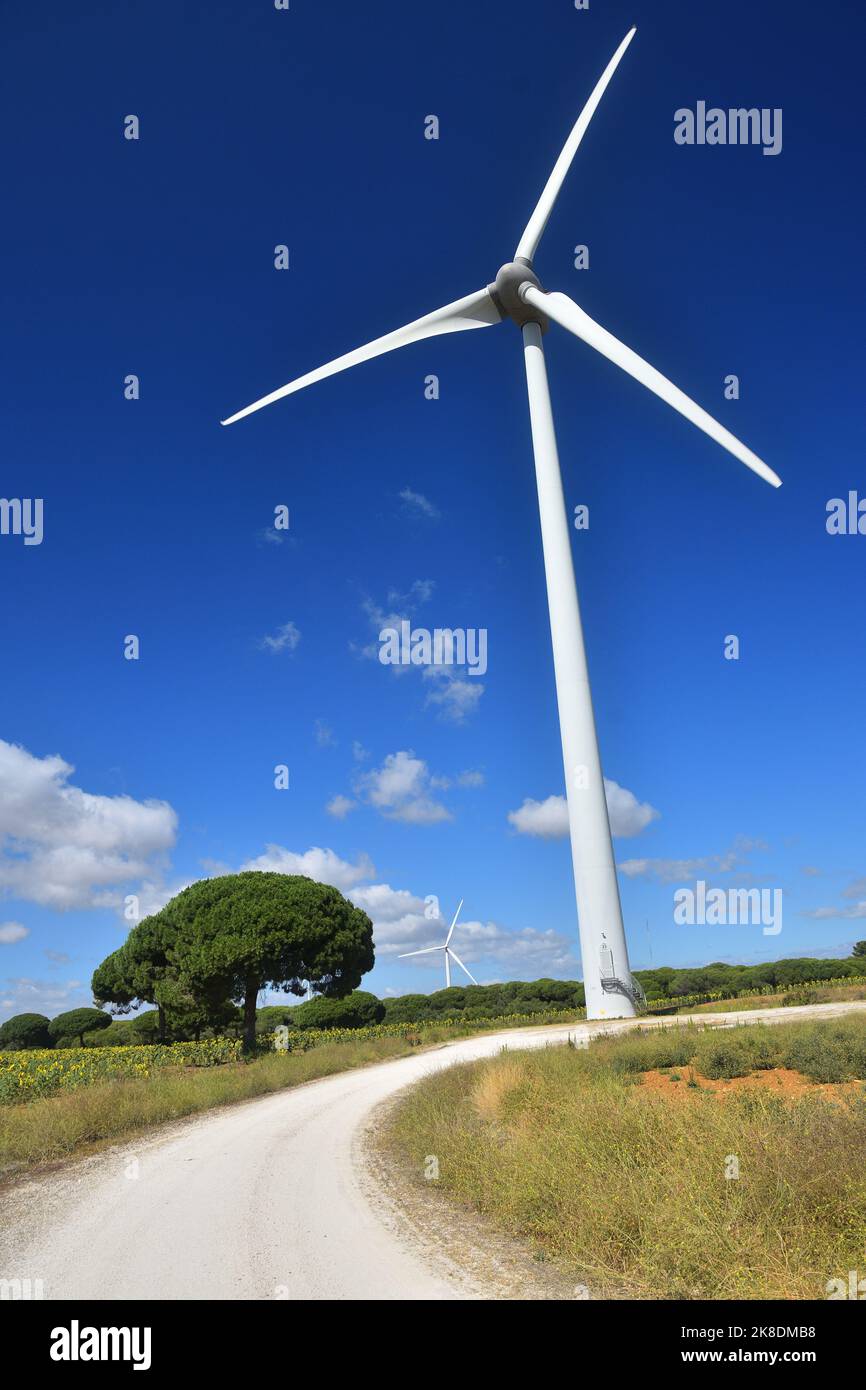 Large wind turbines in spanish community of Andalusia Stock Photo - Alamy