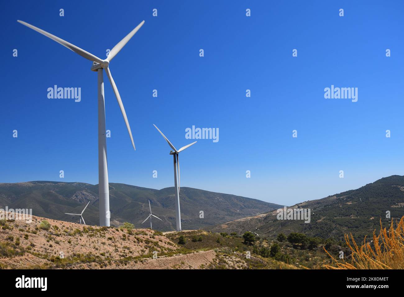 Large wind turbines in spanish community of Andalusia Stock Photo - Alamy