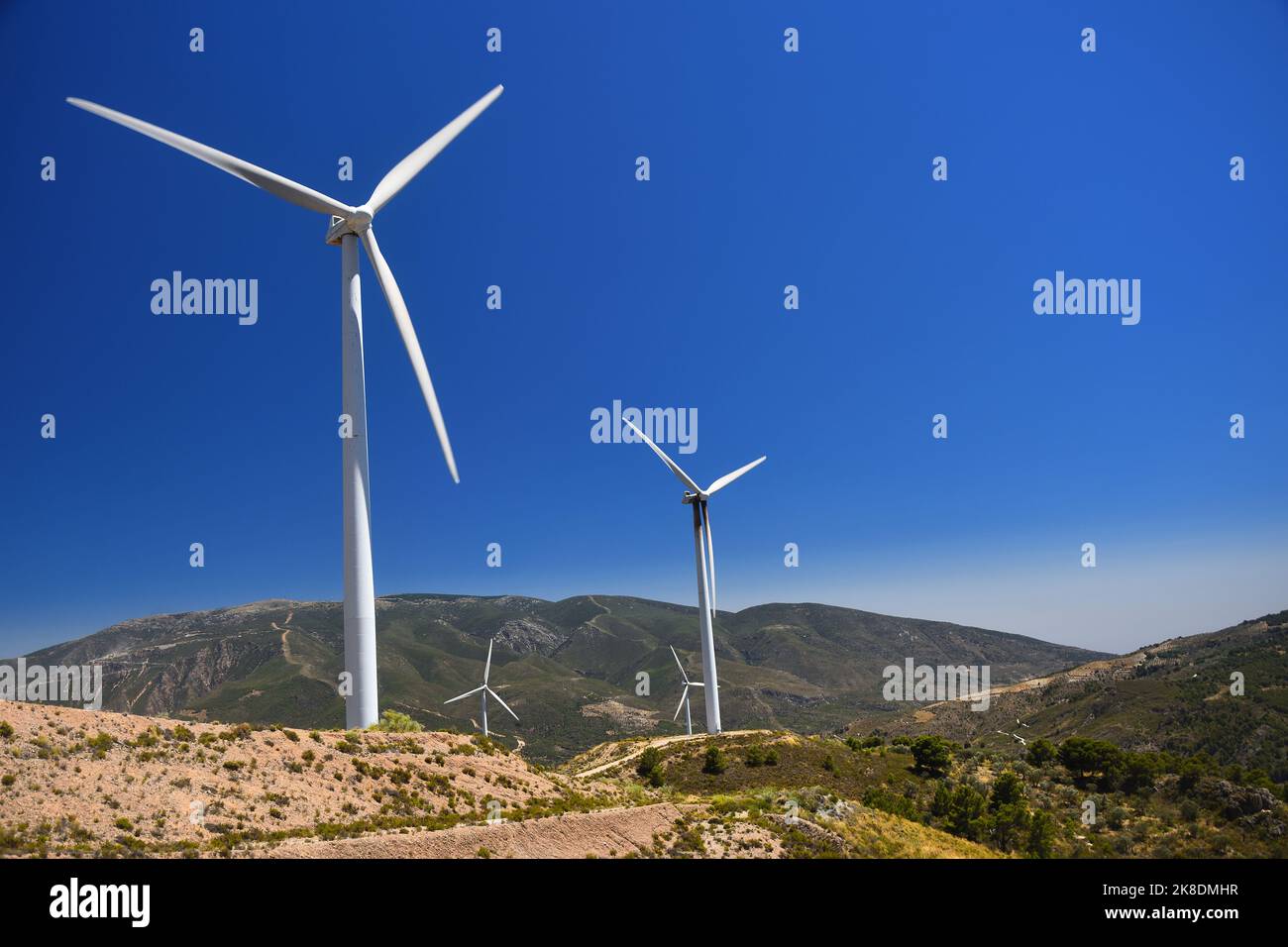 Large wind turbines in spanish community of Andalusia Stock Photo - Alamy