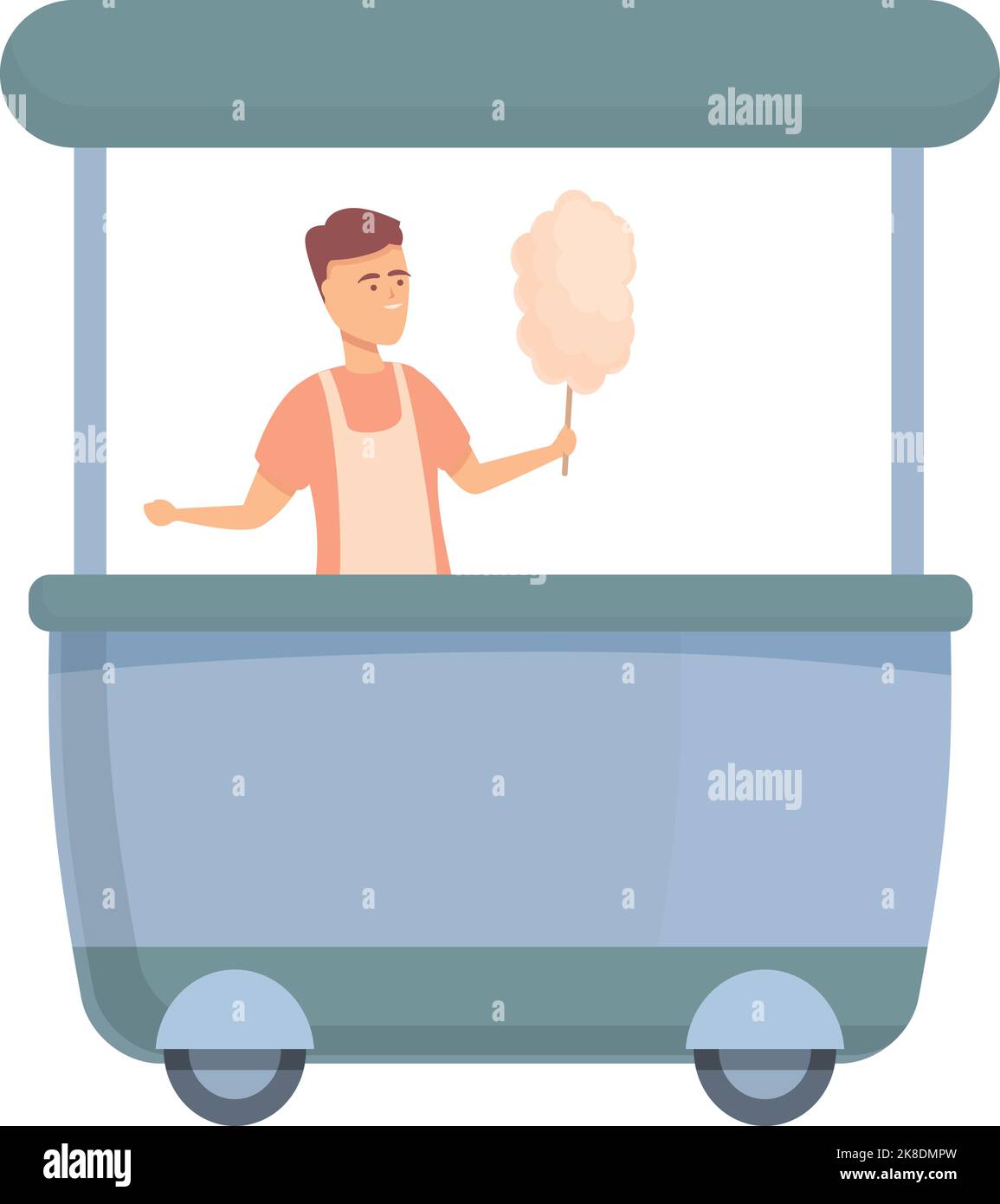 Fast cotton cart icon cartoon vector. Candy food. Stand seller Stock ...