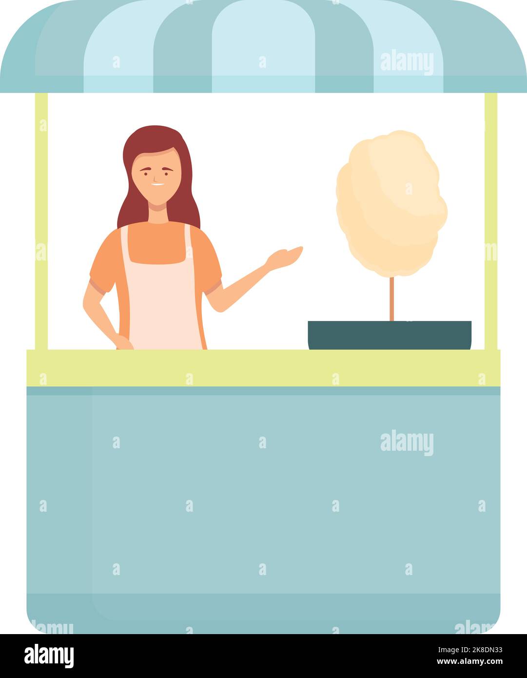 Street candy seller icon cartoon vector. Food cart. Stand shop Stock ...