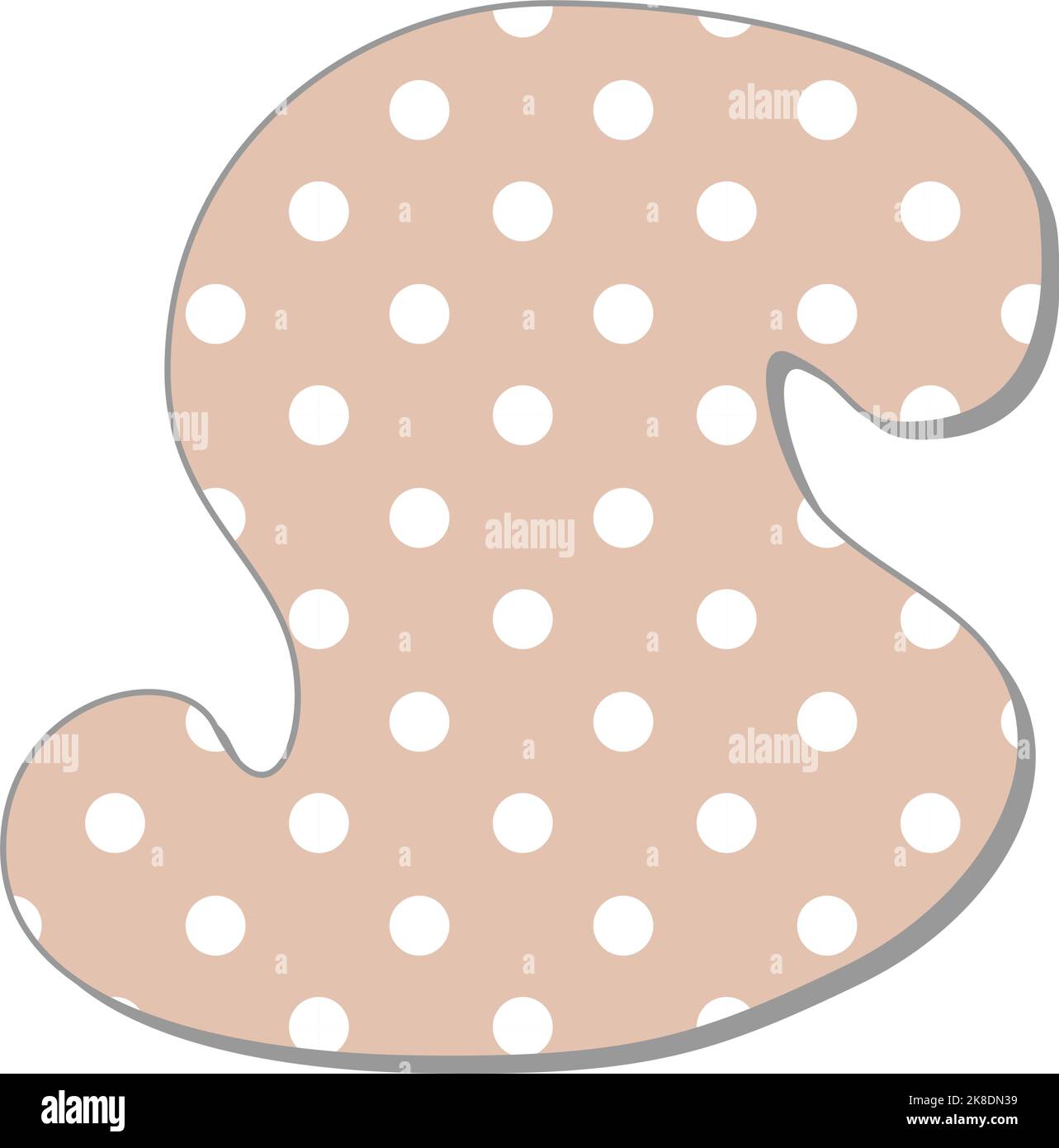 Polka dot letter.Pastel boho polka dots font. Hand drawn letter design ...