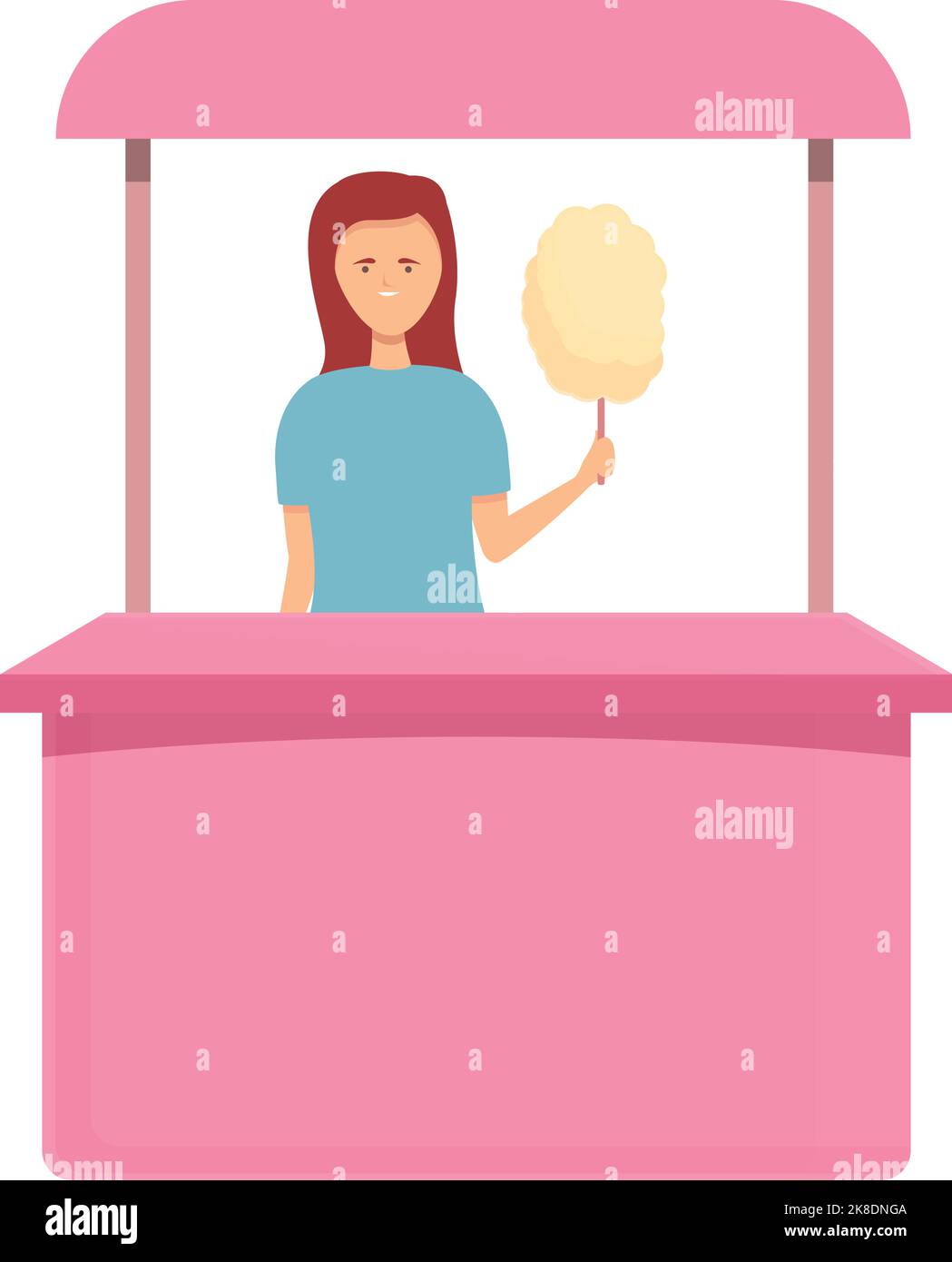 Holiday street stand icon cartoon vector. Cotton candy. Cart food Stock ...