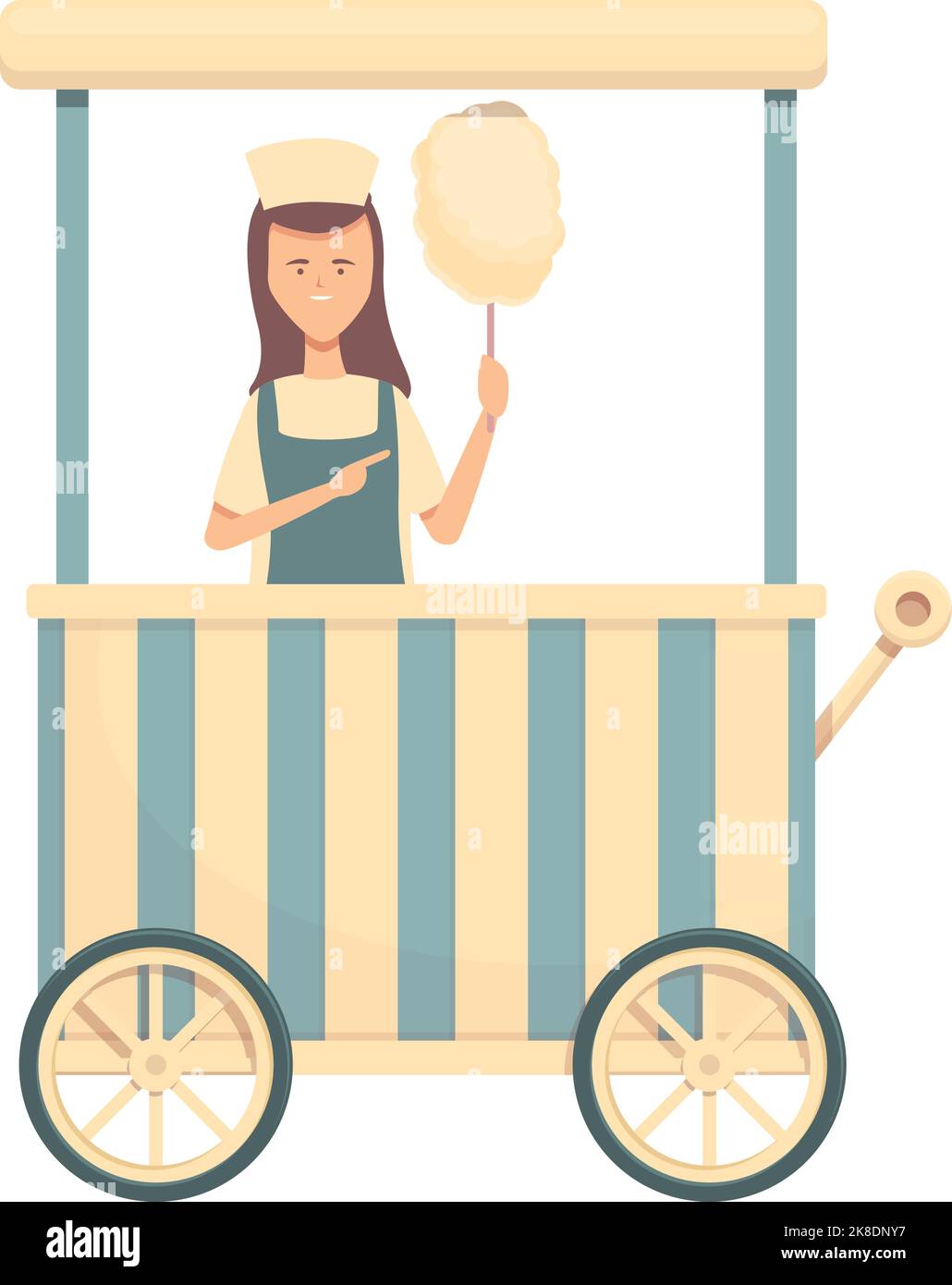 Sweet cart food icon cartoon vector. Street machine. Cotton candy Stock ...