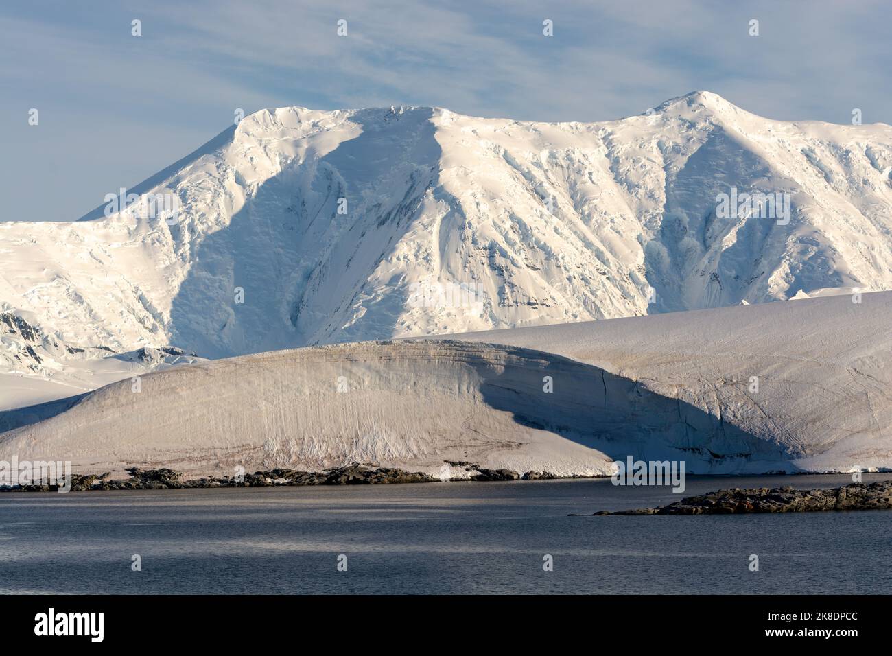 ice and snow detail of wiencke island shore of port lockroy with snow ...