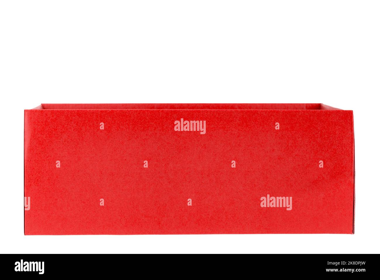 Open red cardboard box ready for shipping isolated on white background ...