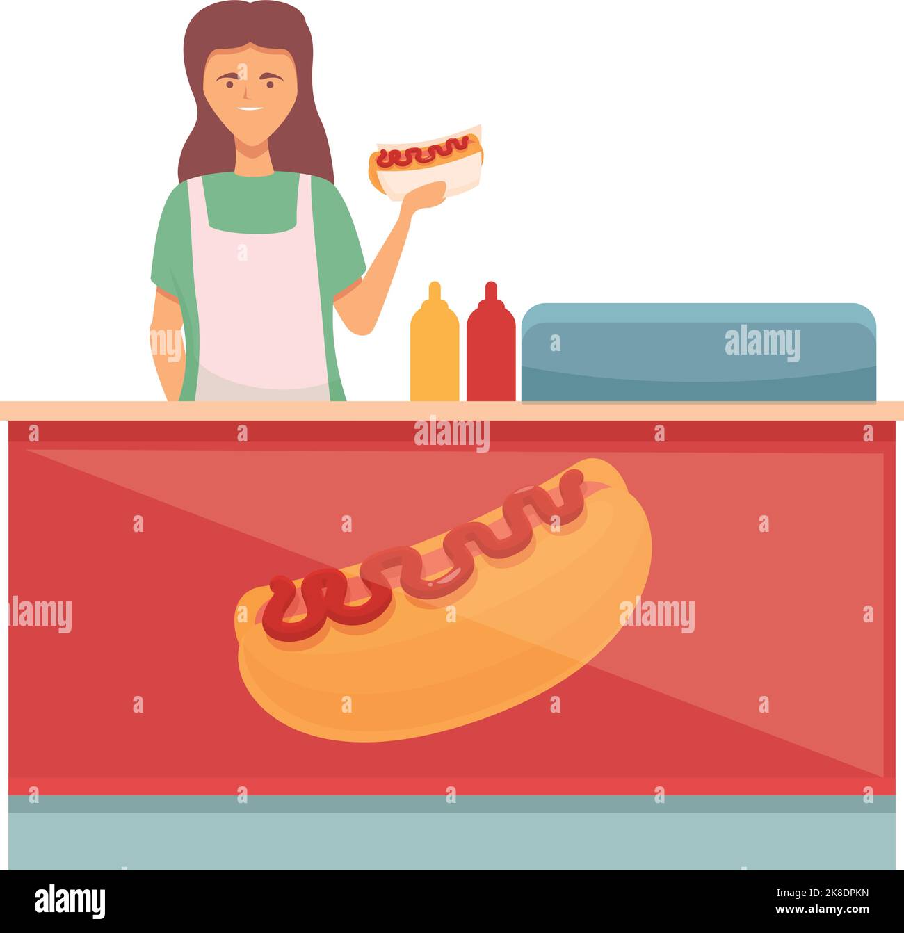 Usa dinner hot dog icon cartoon vector. Hotdog food. Street shop Stock ...