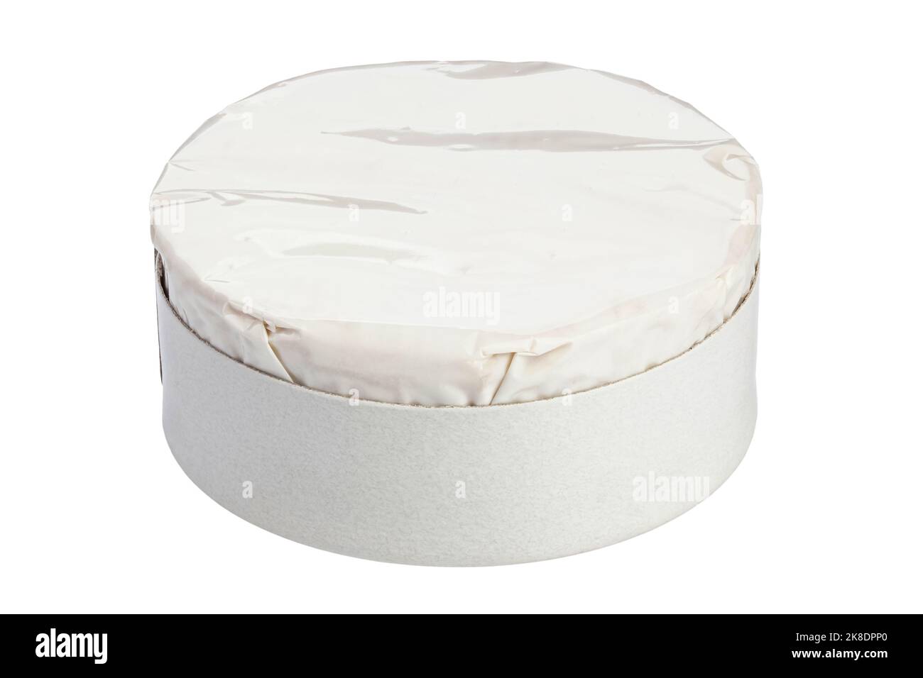 Camembert cheese circle isolated on white background, full depth of ...