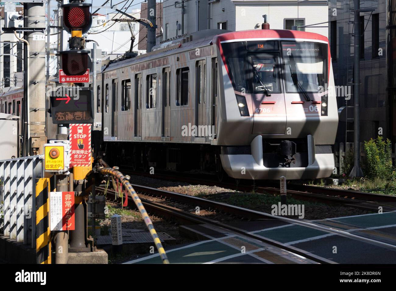 Tokyo, Japan. 21st Oct, 2022. A Tokyu ÅŒimachi Line line train near ...