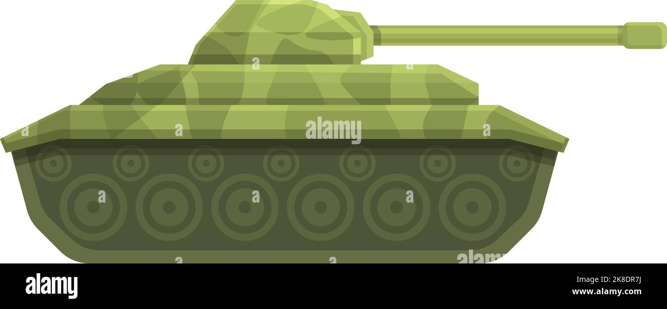 Camouflage tank icon cartoon vector. Army battle. Gun weapon Stock ...