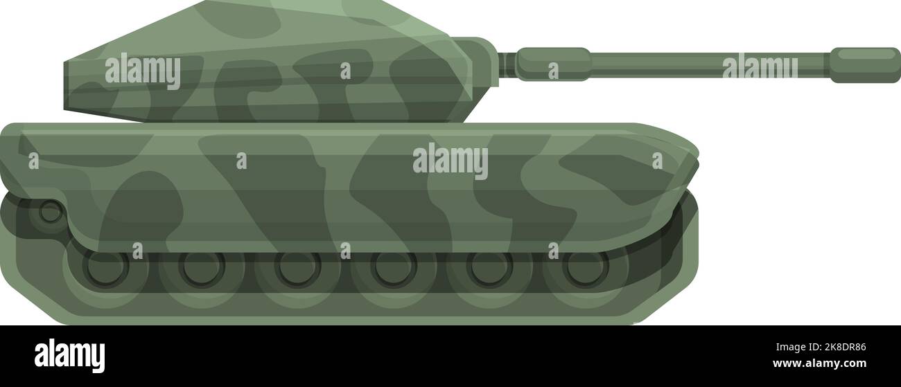 Camouflage battle tank icon cartoon vector. Military army. War steel ...