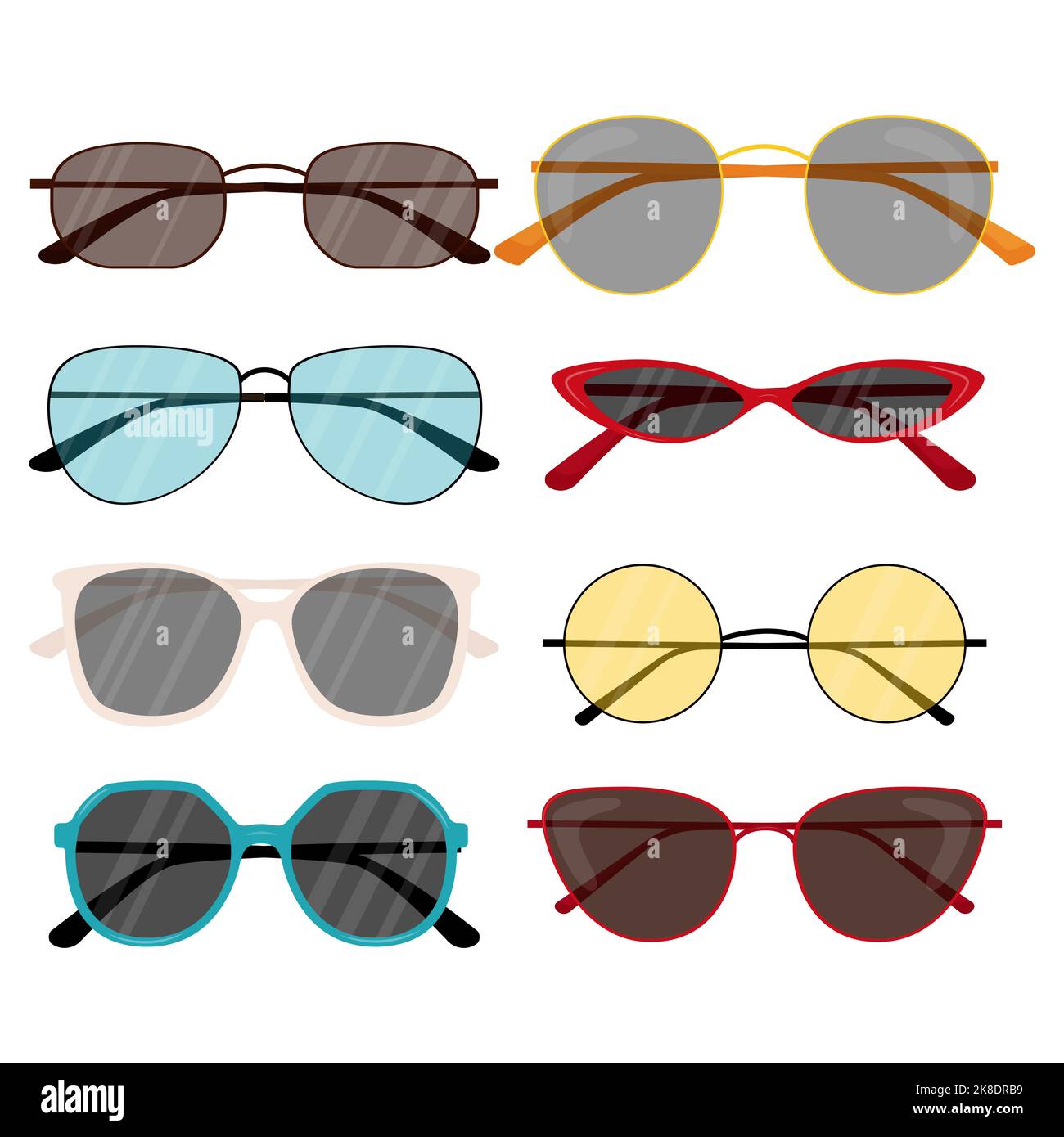 Fashion set sunglasses accessory sun spectacles plastic frame modern ...