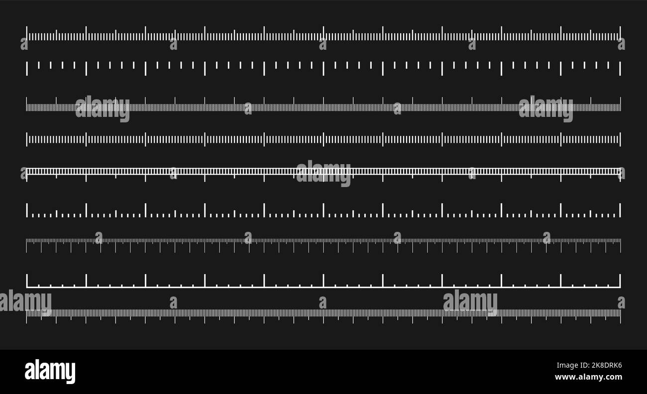 Various measurement scales with divisions. Realistic white scale for ...