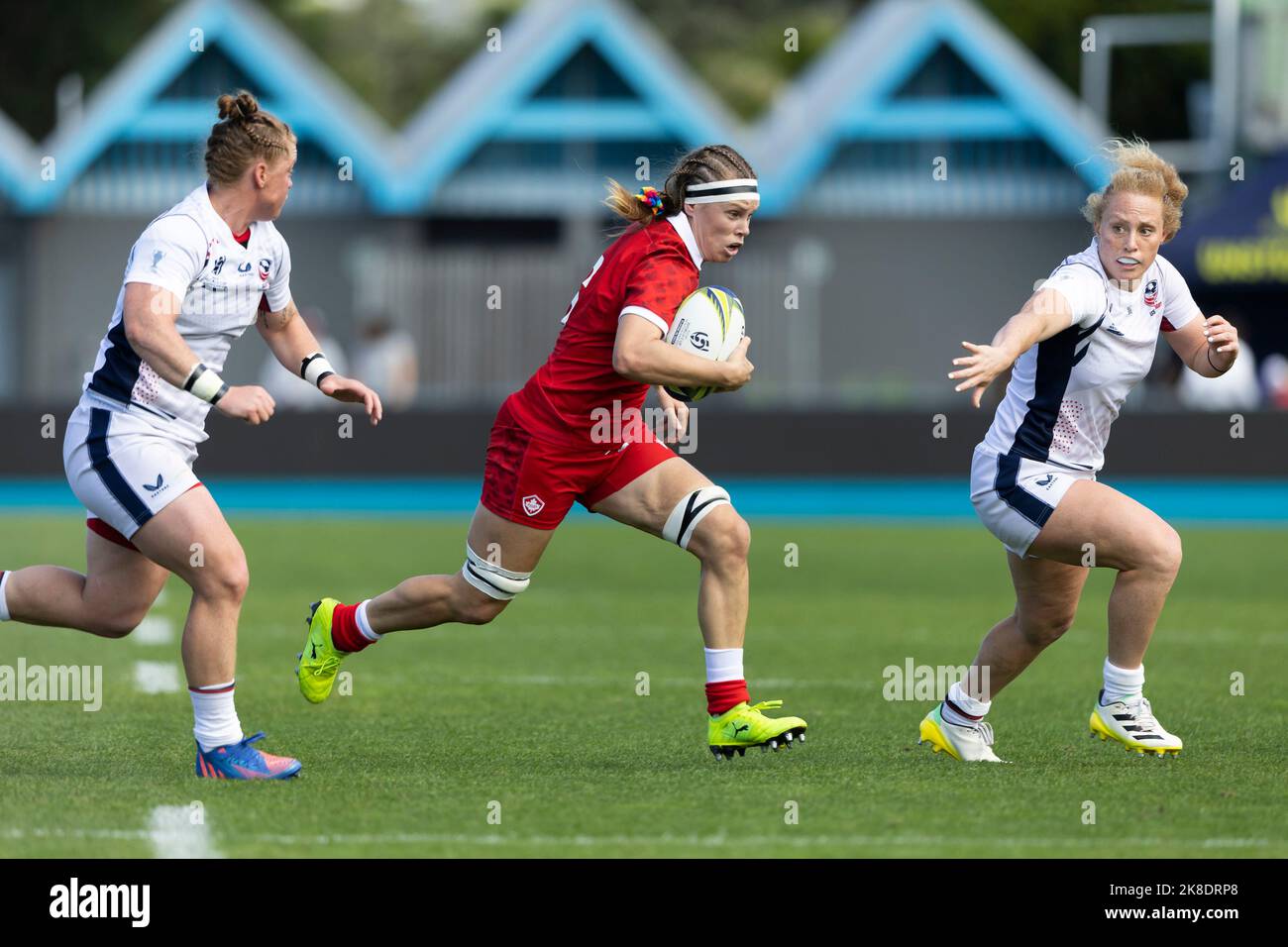 Canada's Karen Paquin during the Women's Rugby World Cup pool B match ...