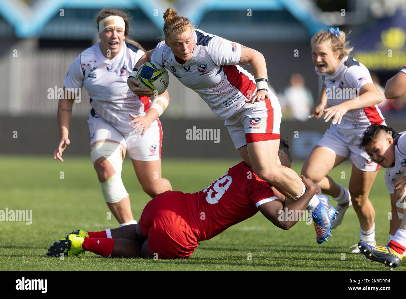 USA's Alev Kelter during the Women's Rugby World Cup pool B match at ...