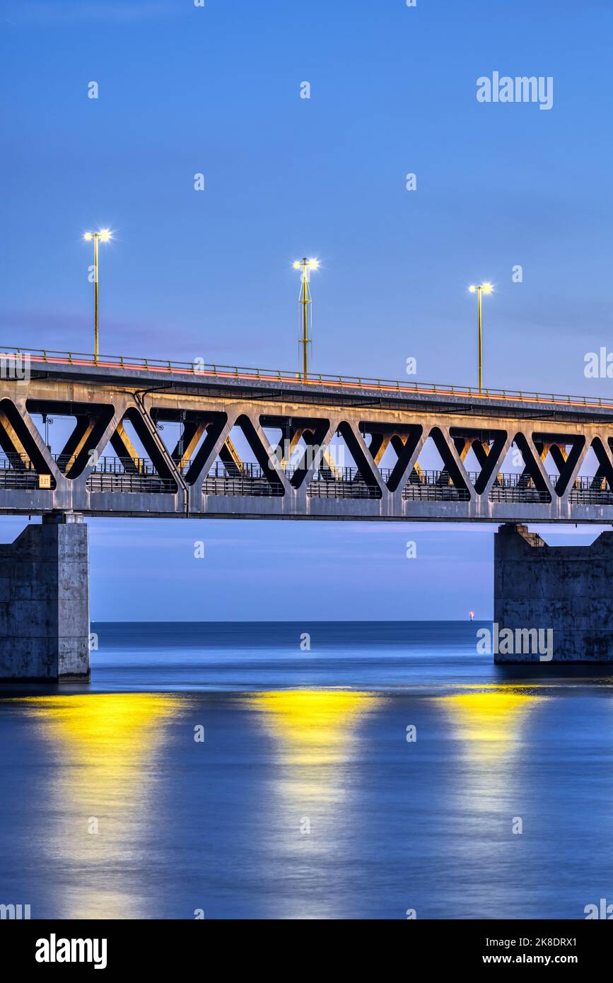 Oresund Bridge At Night
