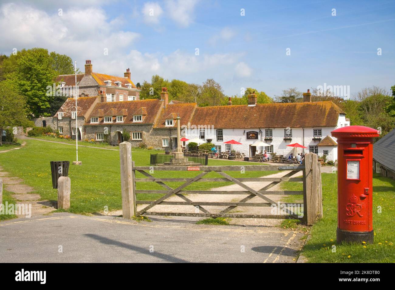 post box near the the tiger inn on the green in east dean village east ...