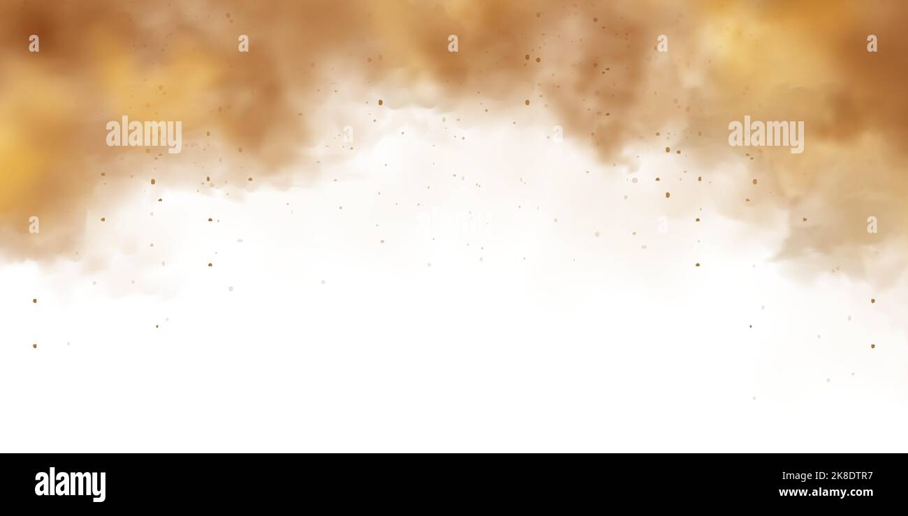 Realistic dust clouds isolated on white background. Sand storm with ...