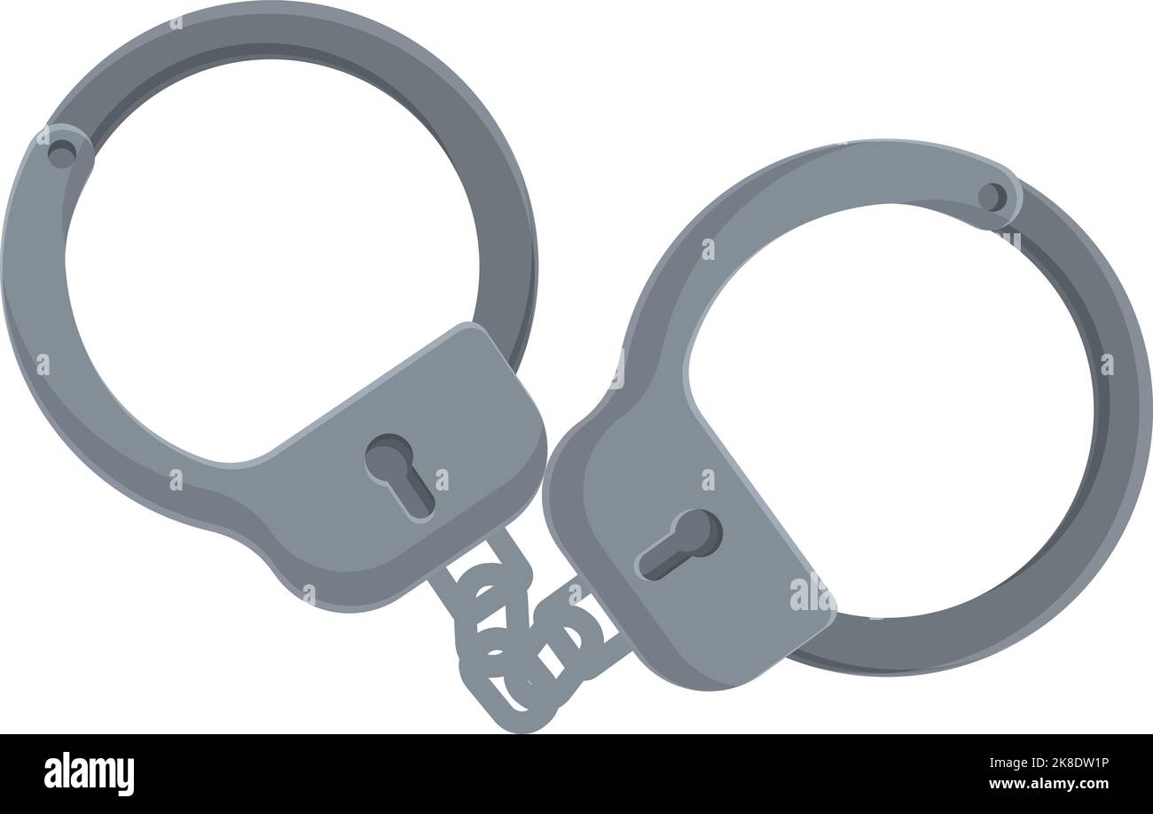 Handcuff enforcement icon cartoon vector. Police jail. Crime arrest ...