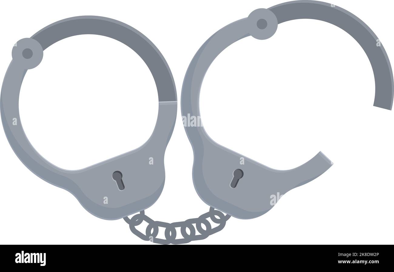 Justice handcuff icon cartoon vector. Police arrest. Criminal lock ...
