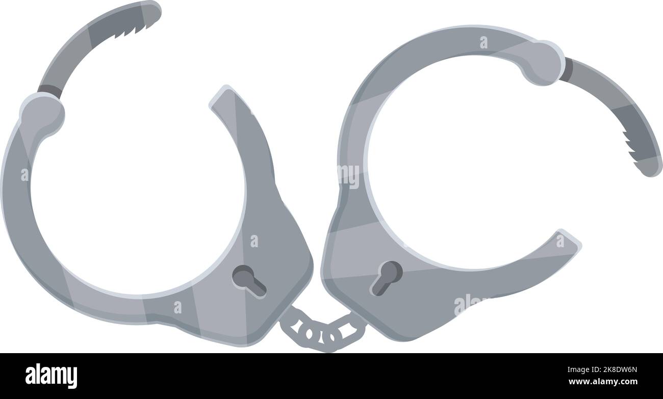 Handcuff punishment icon cartoon vector. Criminal arrest. Crime jail ...